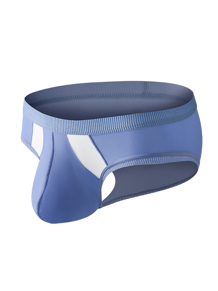 3 Pack Men's Low-Rise Ice Silk High-Stretch U-Convex Large Pouch Brief ...