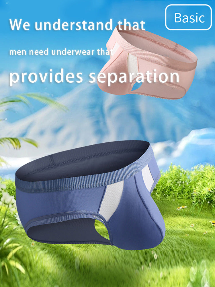 3 Pack Men's Low-Rise Ice Silk High-Stretch U-Convex Large Pouch Brief ...